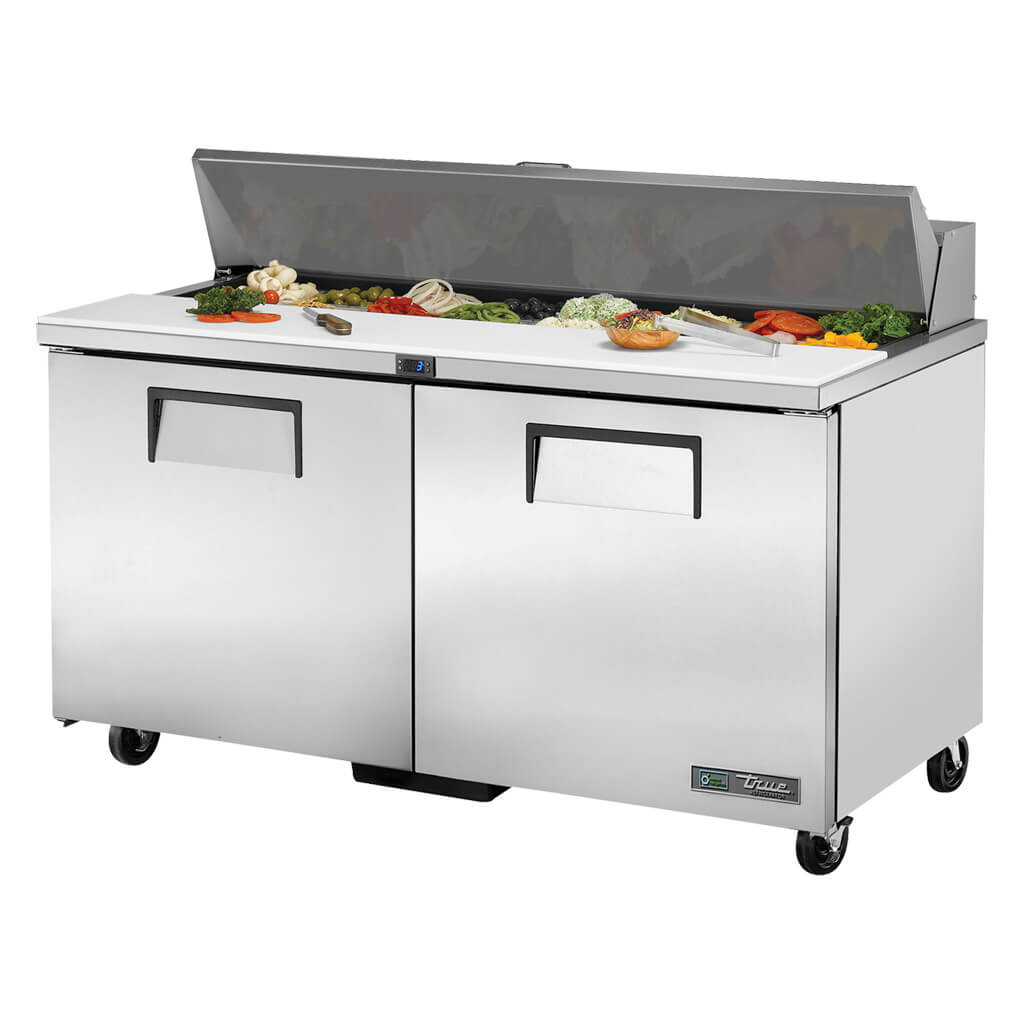 True Refrigerated Prep counter: 2 Door, 16x 1/6 GN pans - Cater2 Ltd ...